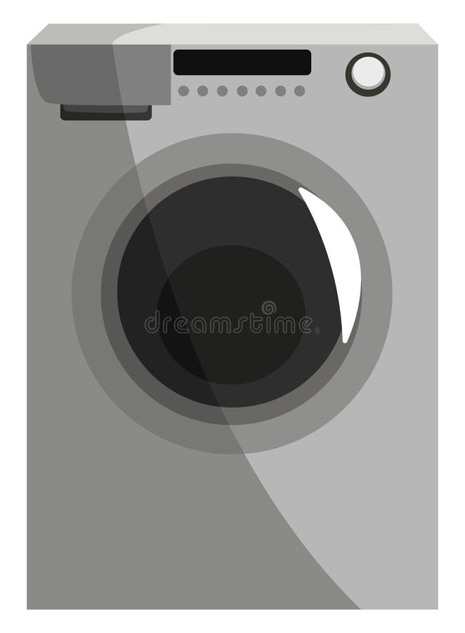Grey Washing Machine, Illustration, Vector Stock Vector - Illustration ...