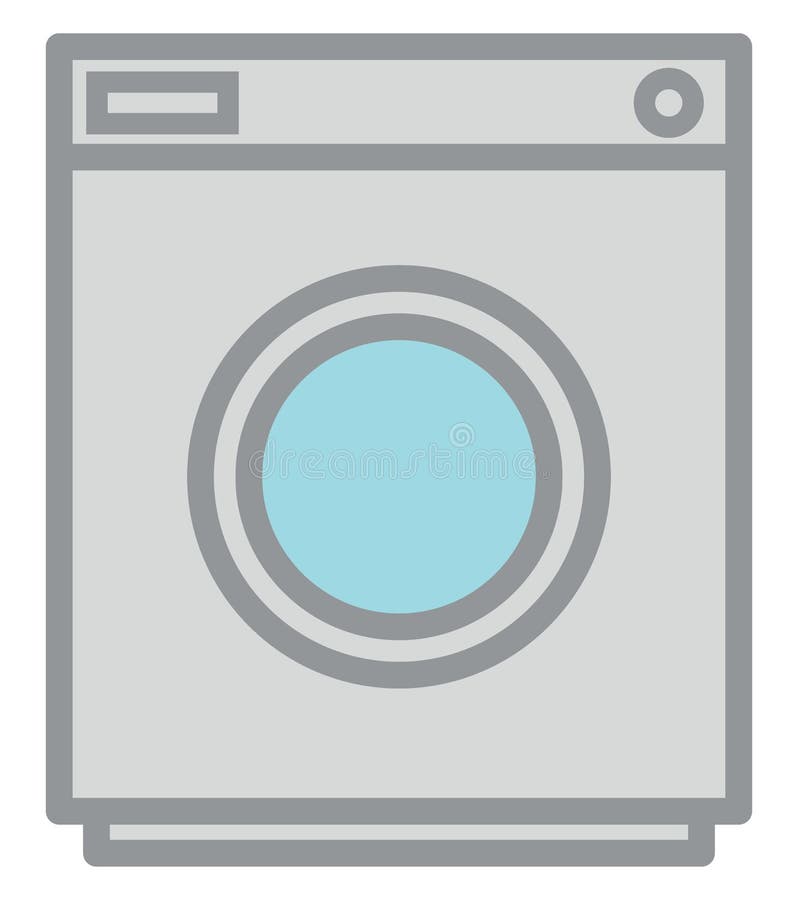 Grey washing machine, icon stock vector. Illustration of temperature ...