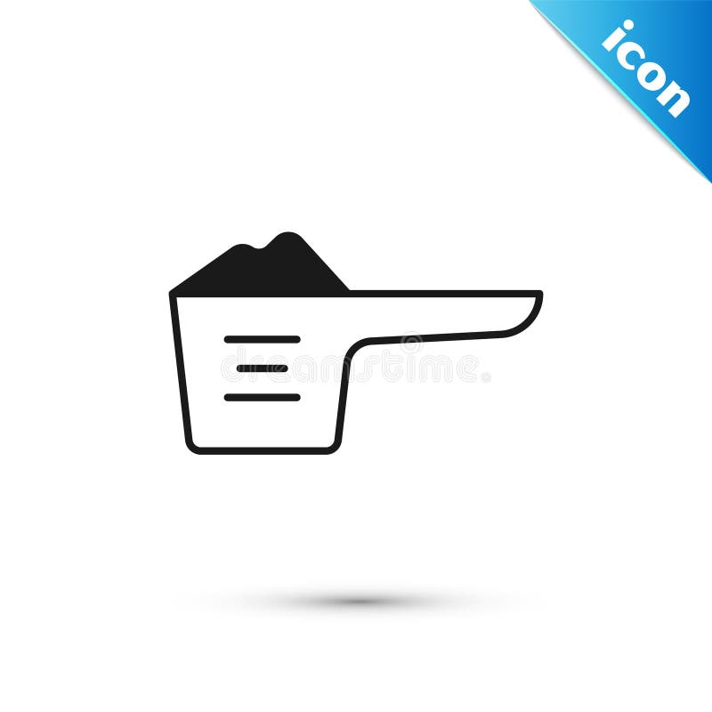 Grey Washing Powder in a Measuring Cup Icon Isolated on White ...