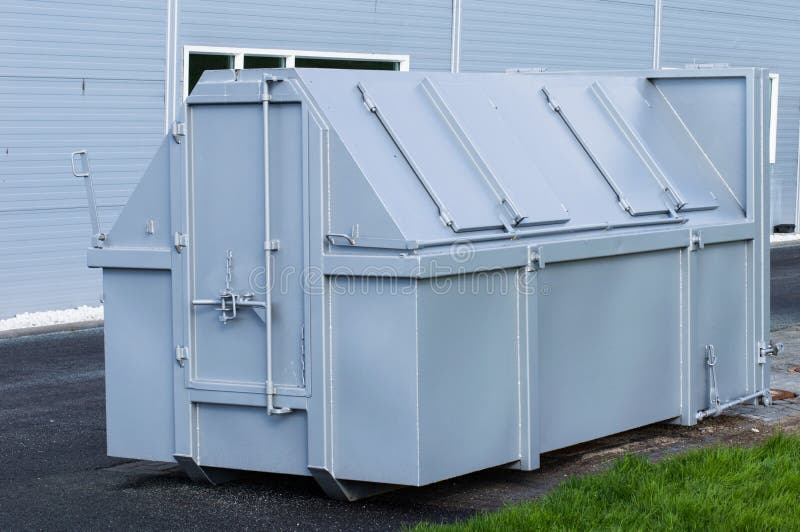 Grey waste container stock image. Image of outside, wood - 30672769