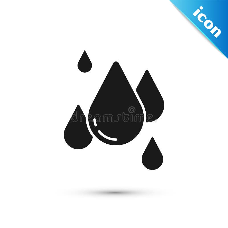 Grey Water Drop Icon Isolated on White Background. Vector Stock Vector ...