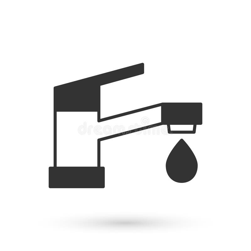 Grey Water Drop Icon Isolated on White Background. Vector Stock Vector ...
