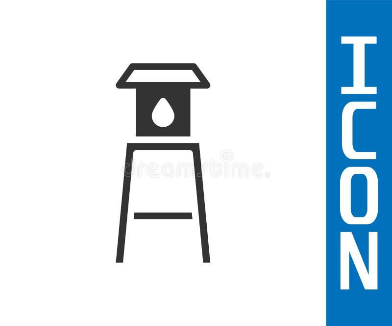 Grey Water Tower Icon Isolated on White Background. Vector Stock Vector ...
