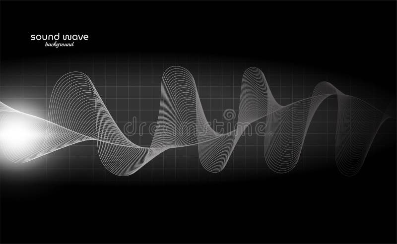 Grey Wave Sound Background with Dynamic Line Stock Vector ...