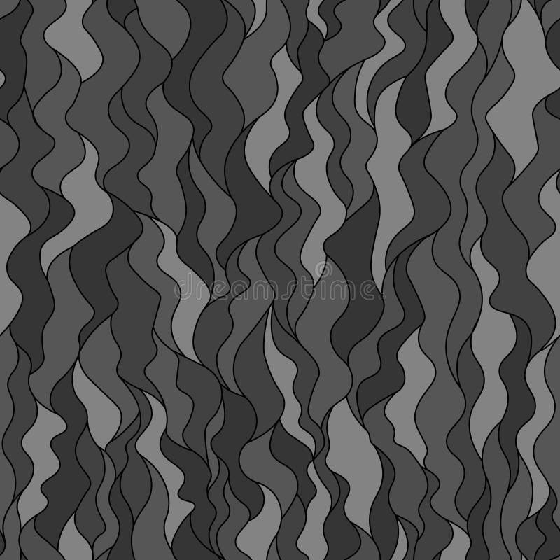 Grey Waves Vector Seamless Pattern Stock Vector - Illustration of ...