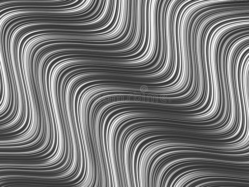 Grey Wavy Textured Fractal Abstract Background Stock Illustration ...