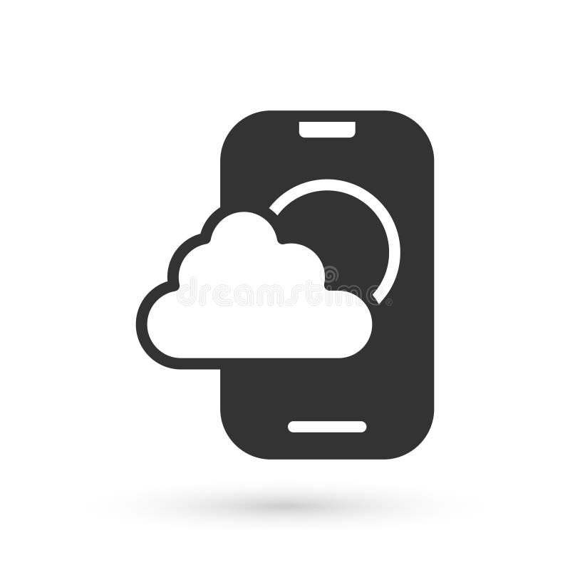 Grey Weather Forecast App Icon Isolated on White Background. Vector ...