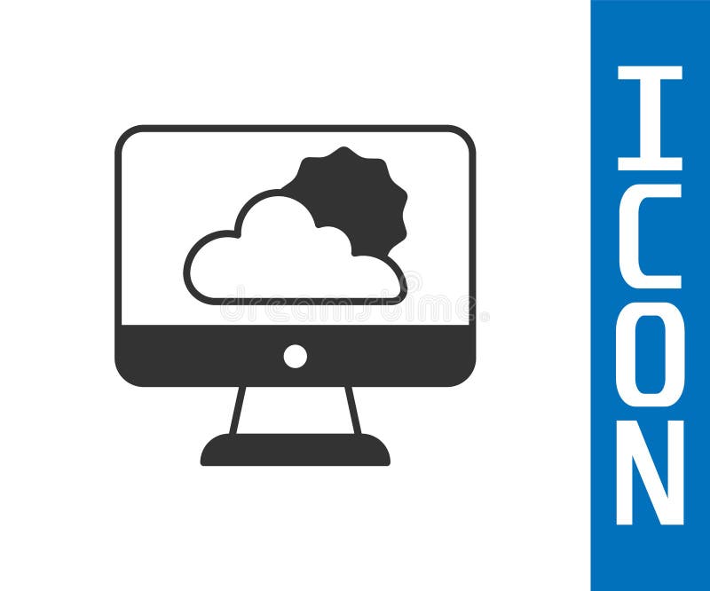 Grey Weather Forecast Icon Isolated on White Background. Vector Stock ...