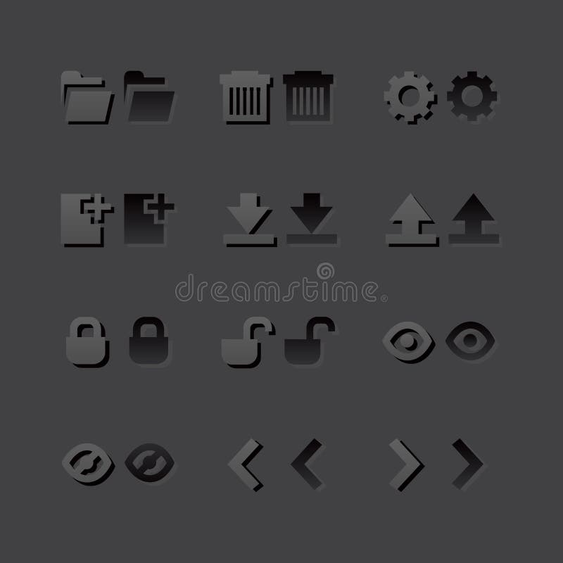 Grey Web App Graphic Editor Tools Icons in 2 Stock Vector ...