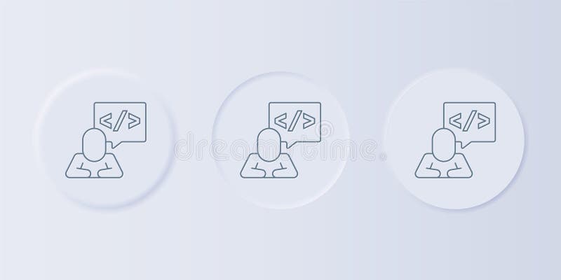 Grey Web Design and Front End Development Icon Isolated on Grey ...