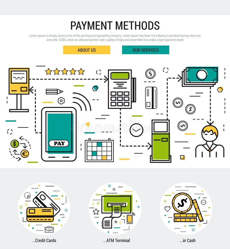 Grey Web Page Header Template - Payment Methods Stock Vector ...