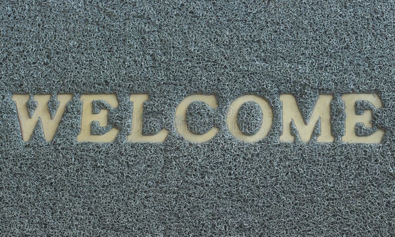 Grey welcome mat. stock photo. Image of welcome, abstract - 68470130