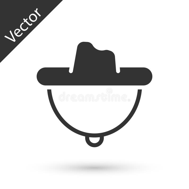 Grey Western Cowboy Hat Icon Isolated on White Background. Vector Stock ...
