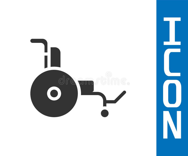 Grey Wheelchair for Disabled Person Icon Isolated on Grey Background ...