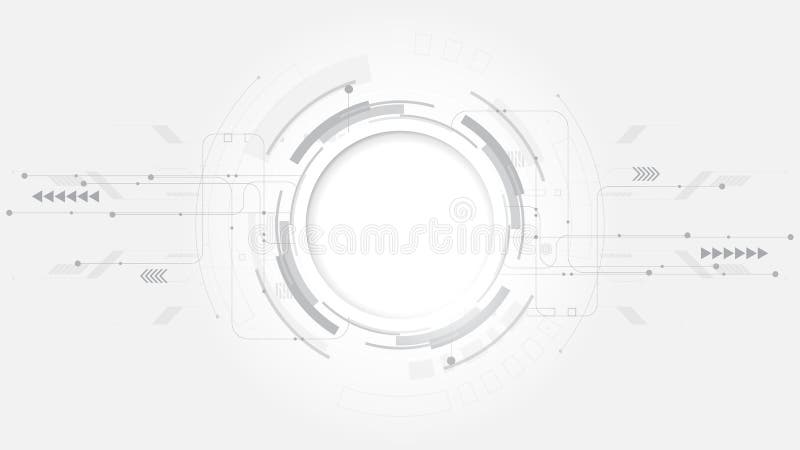 Grey White Abstract Technology Background, Hi-tech Digital Connect ...