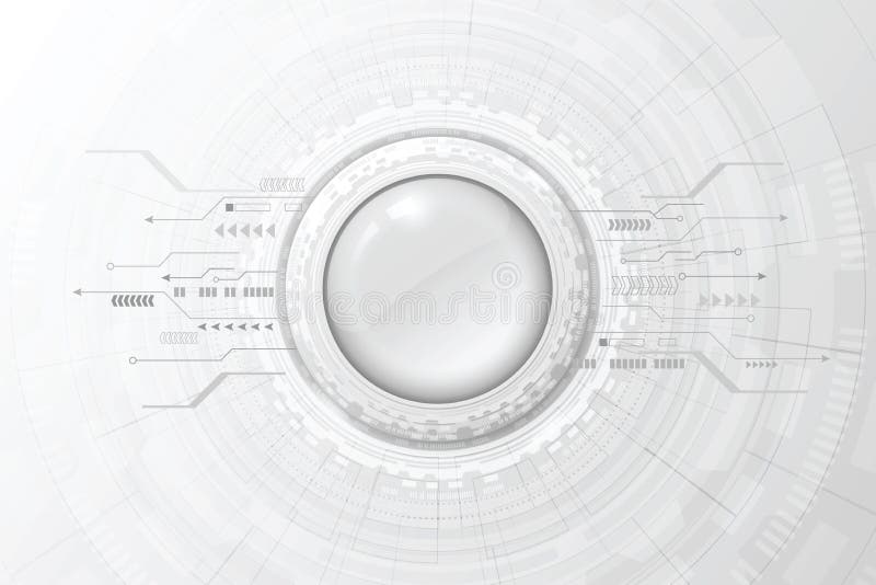 Grey White Abstract Technology Background with Various Technology ...