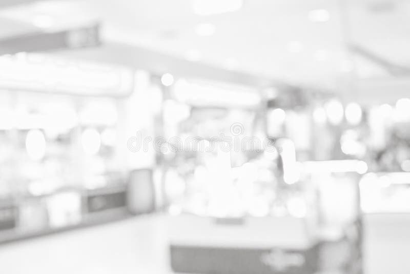 Grey or White Blurred of Department Store Background. Defocused Blur ...