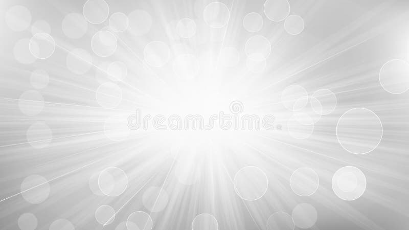Grey and White Bokeh Defocused Lights with Sun Rays Background Stock ...