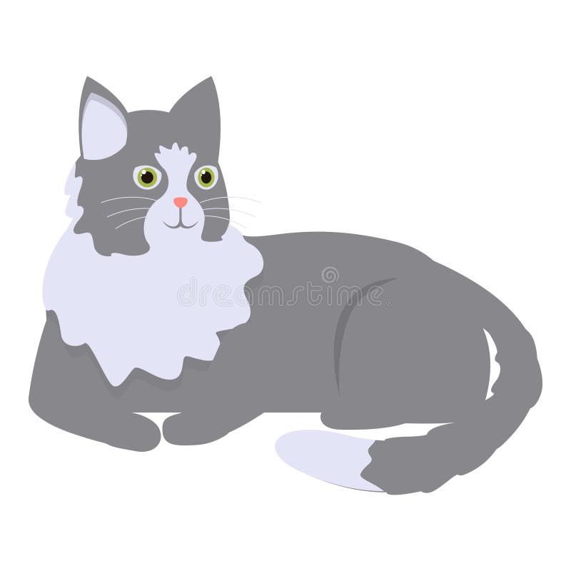 Grey and White Cat Lying Down Looking Up Stock Vector - Illustration of ... Grey and White Cat Lying Down Looking Up Stock Vector - Illustration of ...