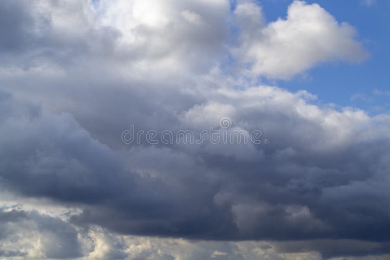Grey White Clouds. Thunderclouds Clouds on Blue Sky. Spring Day ...