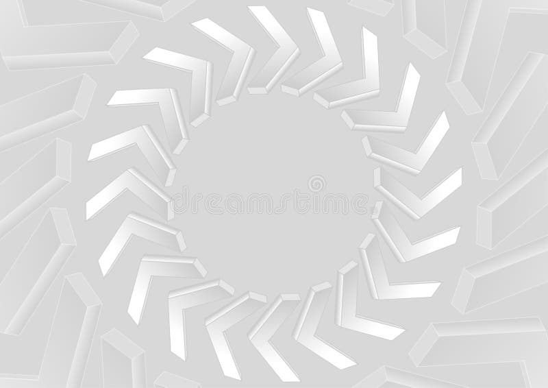 Grey White 3d Round Arrows Abstract Technology Background Stock Vector ...