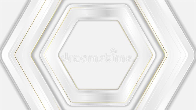 Grey White Glossy Hexagons with Golden Lines Abstract Tech Motion ... Grey White Glossy Hexagons with Golden Lines Abstract Tech Motion ...