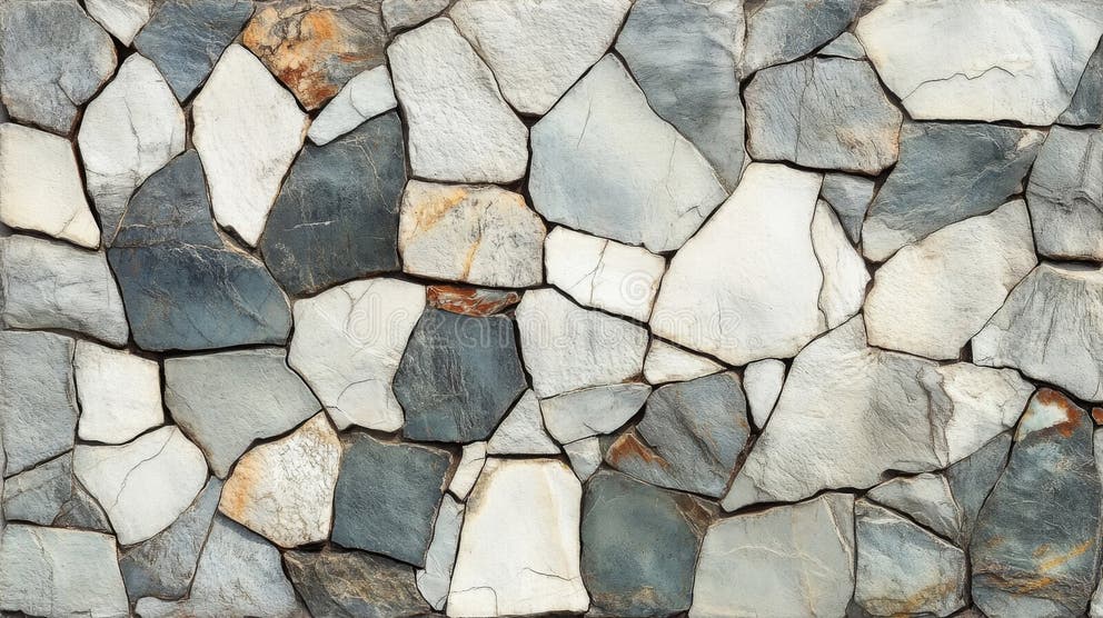 Grey and White Irregular Stone Wall Texture Stock Illustration - Illustration of building ...