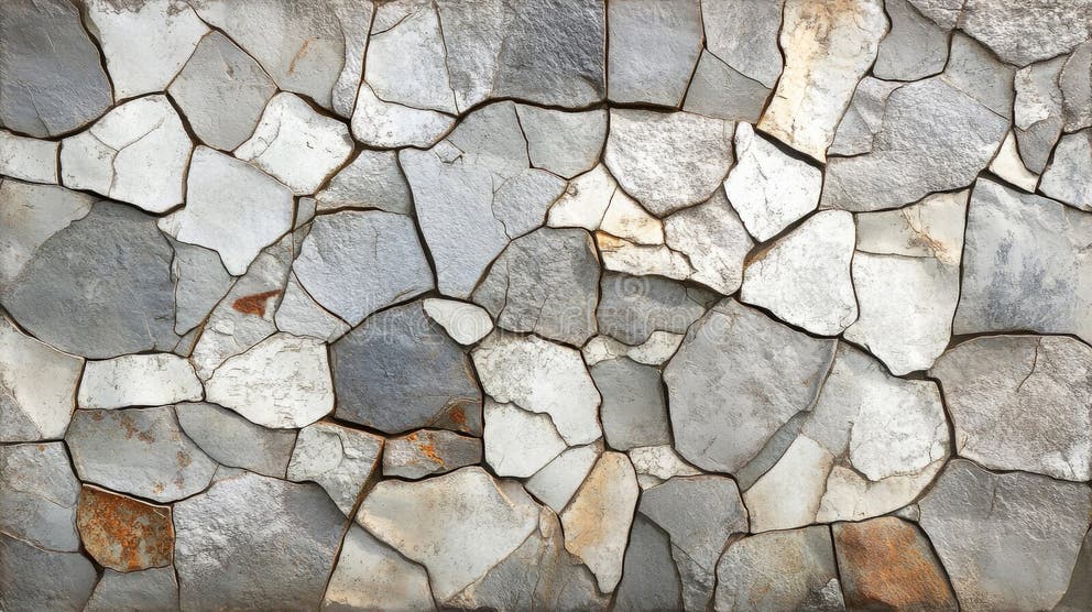 Grey and White Irregular Stone Wall Texture Stock Illustration - Illustration of abstract, grey ...