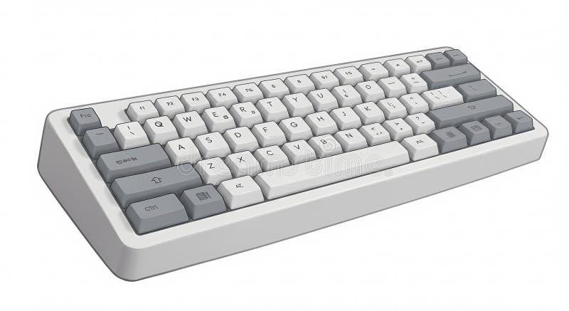 Grey and White Mechanical Keyboard Isometric View Stock Illustration ...