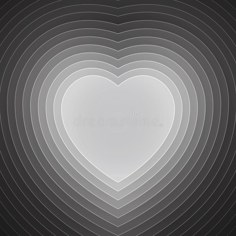 Grey and White Paper Layers Heart Shape Stock Vector - Illustration of ...