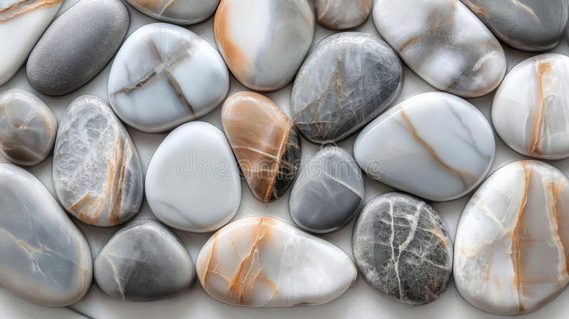 Grey and White Polished Stone Pebbles Arrangement Stock Illustration ...