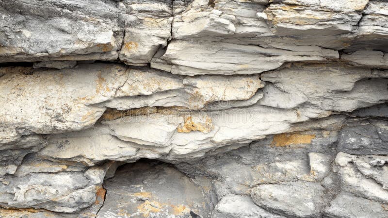 Grey and White Rock Formation Showing Layers and Cracks Stock ...