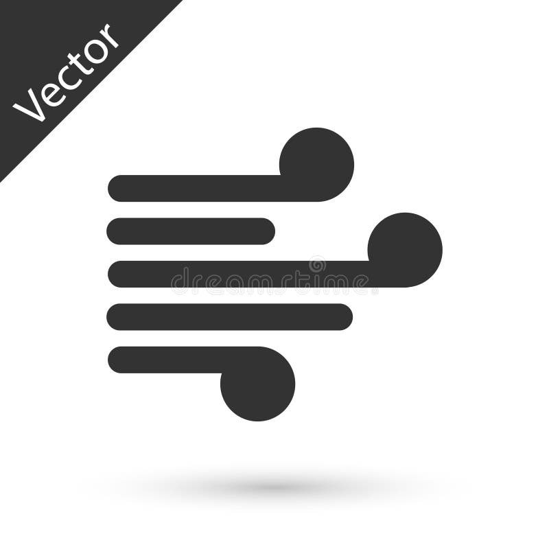 Grey Wind Icon Isolated on White Background. Windy Weather Stock Vector ...