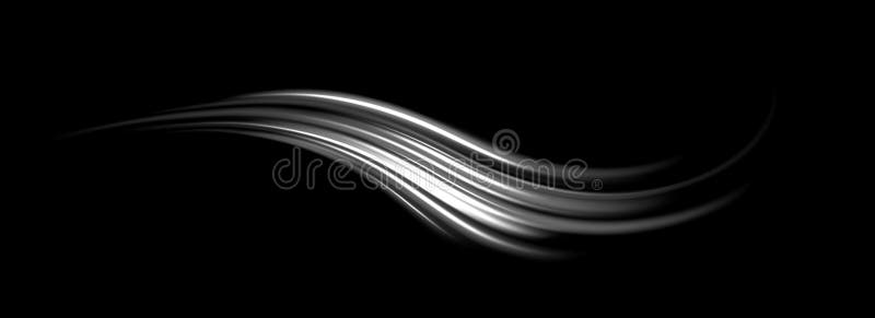 Grey Wind Lines Element. Light Gray Curve Speed Effect. Air Stream Flow ...