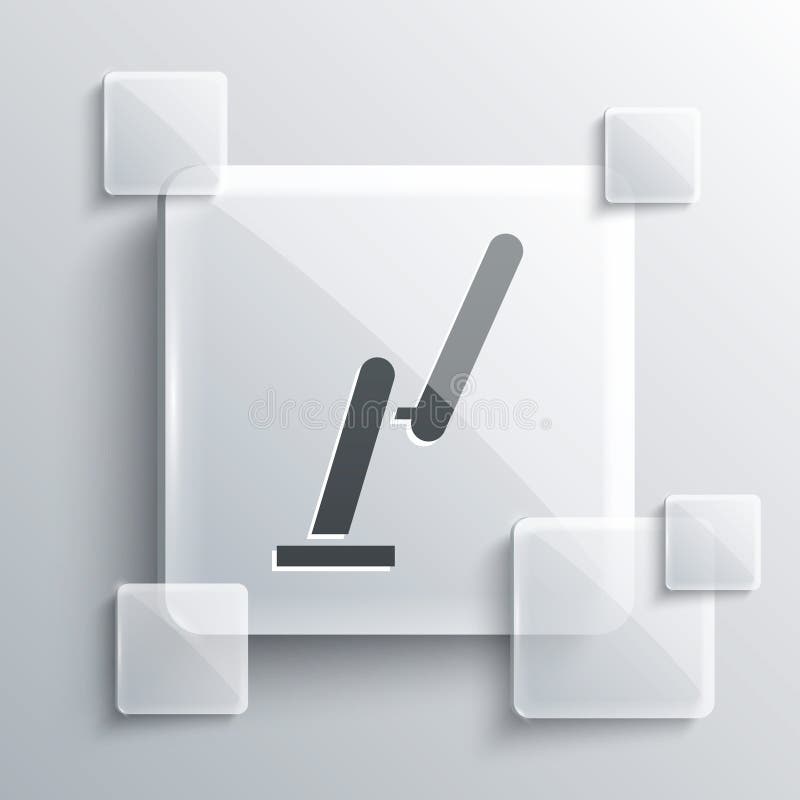 Grey Windscreen Wiper Icon Isolated on Grey Background. Square Glass ...