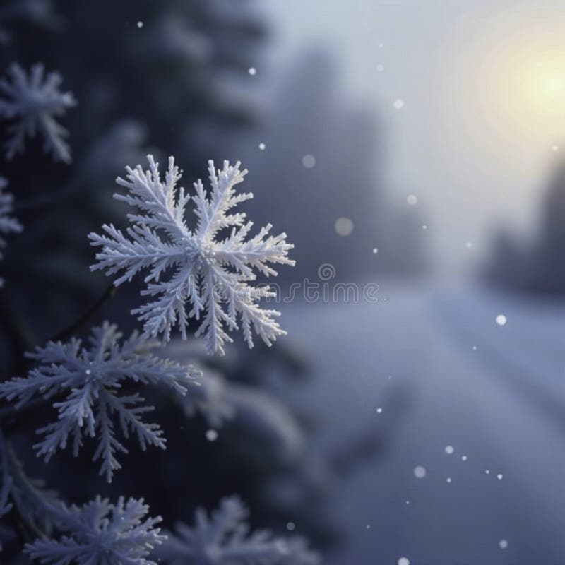 Grey Winter Sky Backdrop Showcases Delicate Intricate Crystal ...