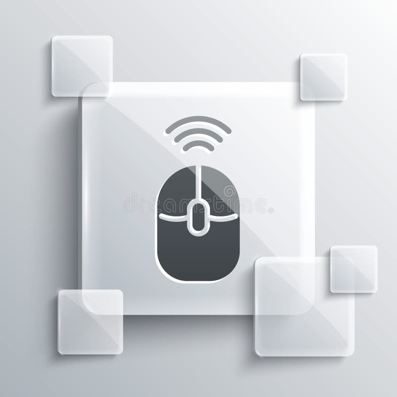 Grey Wireless Computer Mouse Icon Isolated on Grey Background. Optical ...