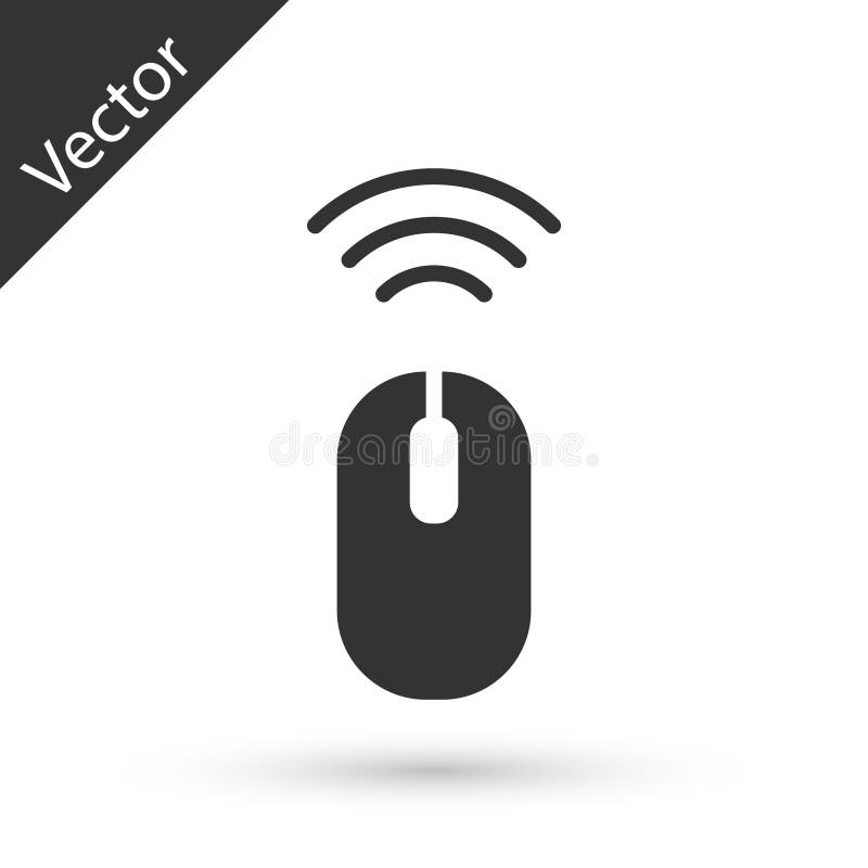 Grey Wireless Computer Mouse System Icon Isolated on White Background ...