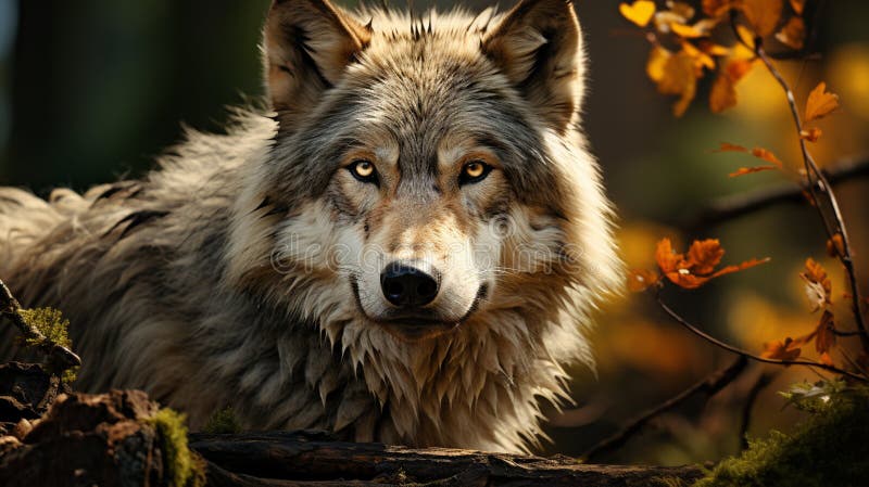 Grey Wolf in the Forest during the Spring. Generative Ai Stock ...