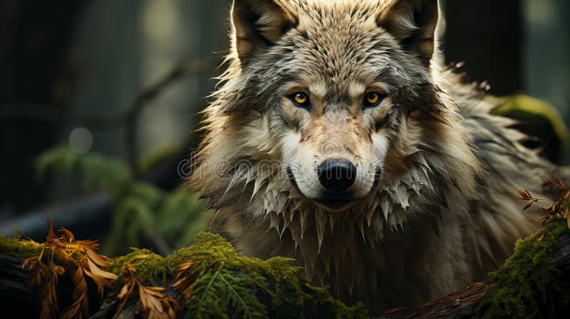 Grey Wolf in the Forest during the Spring. Generative Ai Stock ...