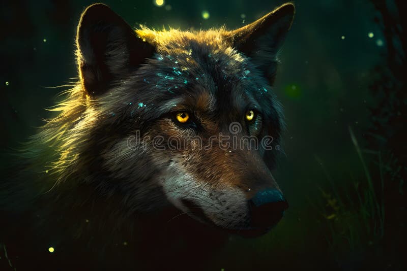 Grey Wolf Portrait Captive Animal. Neural Network AI Generated Stock ... Grey Wolf Portrait Captive Animal. Neural Network AI Generated Stock ...
