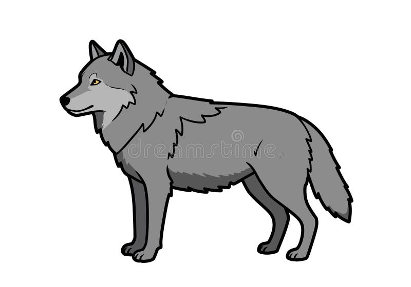 Grey wolf clipart stock vector. Illustration of legs - 365009748