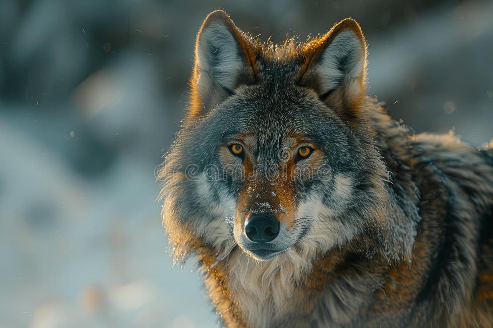 A Grey Wolf is Standing with Long Claws on His Face Stock Illustration ...