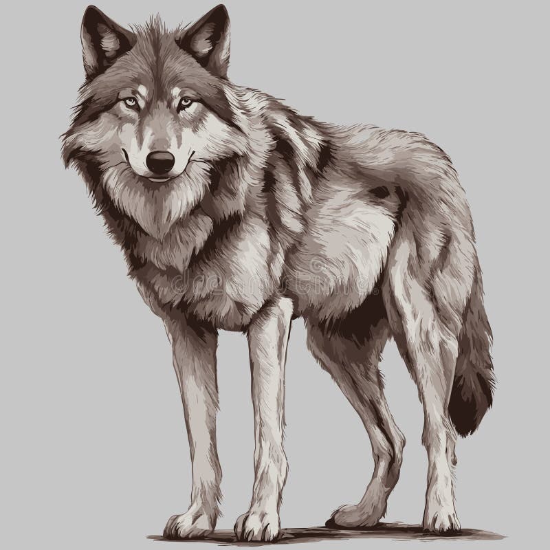 Grey Wolf, Wild Forest Canine Animal. Vector Cartoon, Flat Elements ...