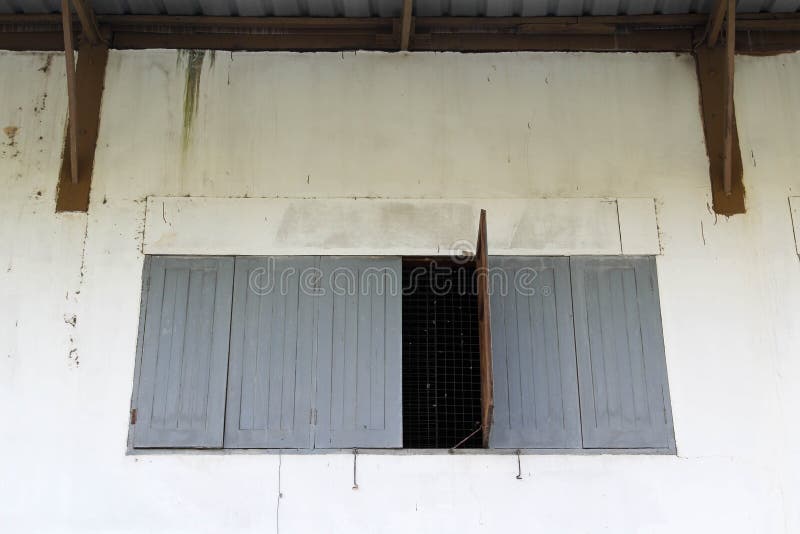 Window on wall stock photo. Image of timber, rustic - 217903112