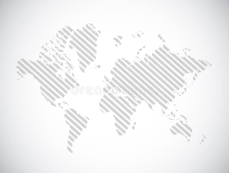 Grey World Map Illustration Design Stock Illustration - Illustration of ...
