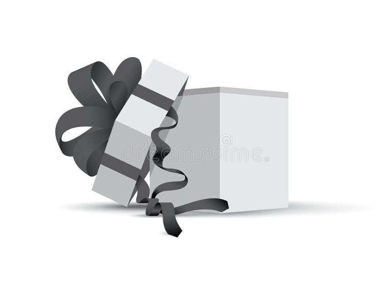 Grey wrapped present stock vector. Illustration of celebration - 107111721
