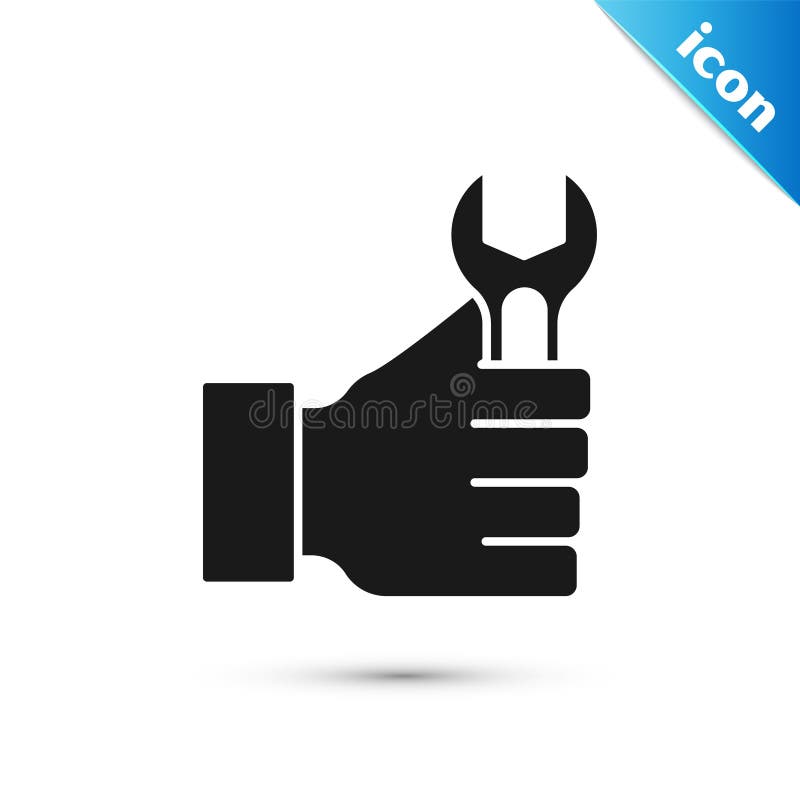 Grey Wrench Diy Tool Vector Icon on White Background. Stock Vector ...