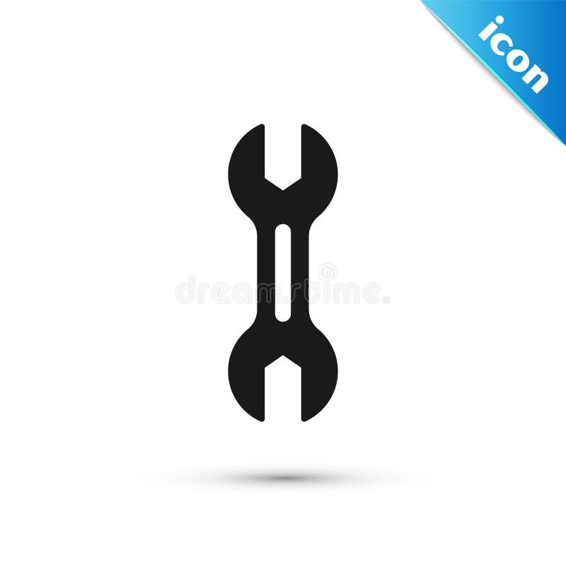 Grey Wrench Spanner Icon Isolated on White Background. Vector Stock ...