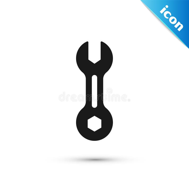 Grey Wrench Spanner Icon Isolated on White Background. Vector Stock ...